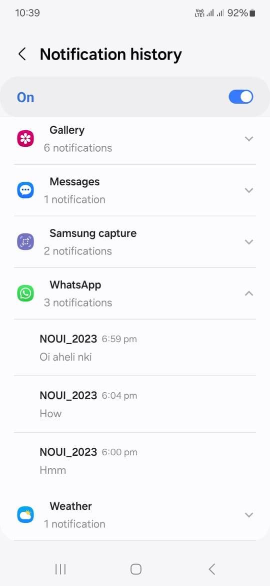 Notification history - Samsung Members