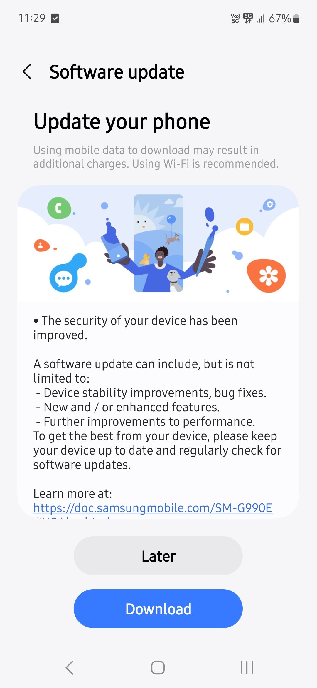 Samsung galaxy S21 software update - Samsung Members