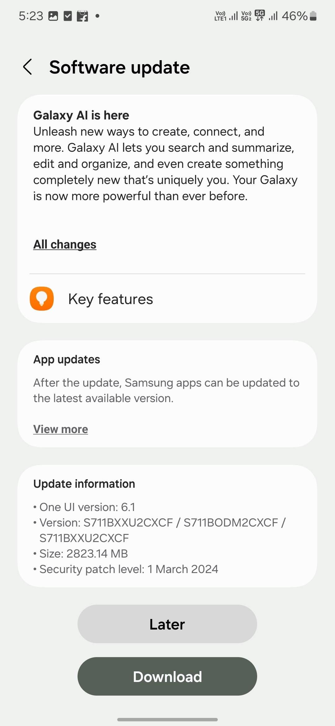 Galaxy S23 FE Update India - Samsung Members