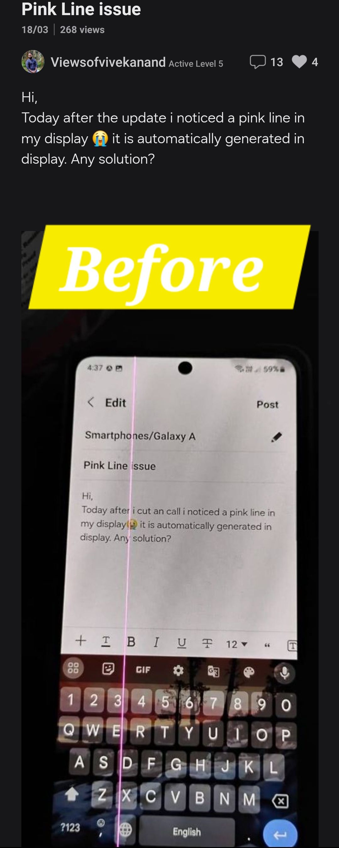 Pink Line Issue Solved - Samsung Members