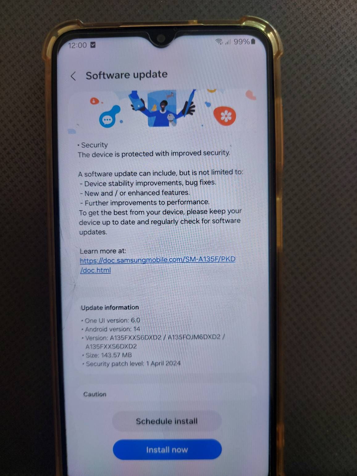 A13 Received April Security patch - Samsung Members