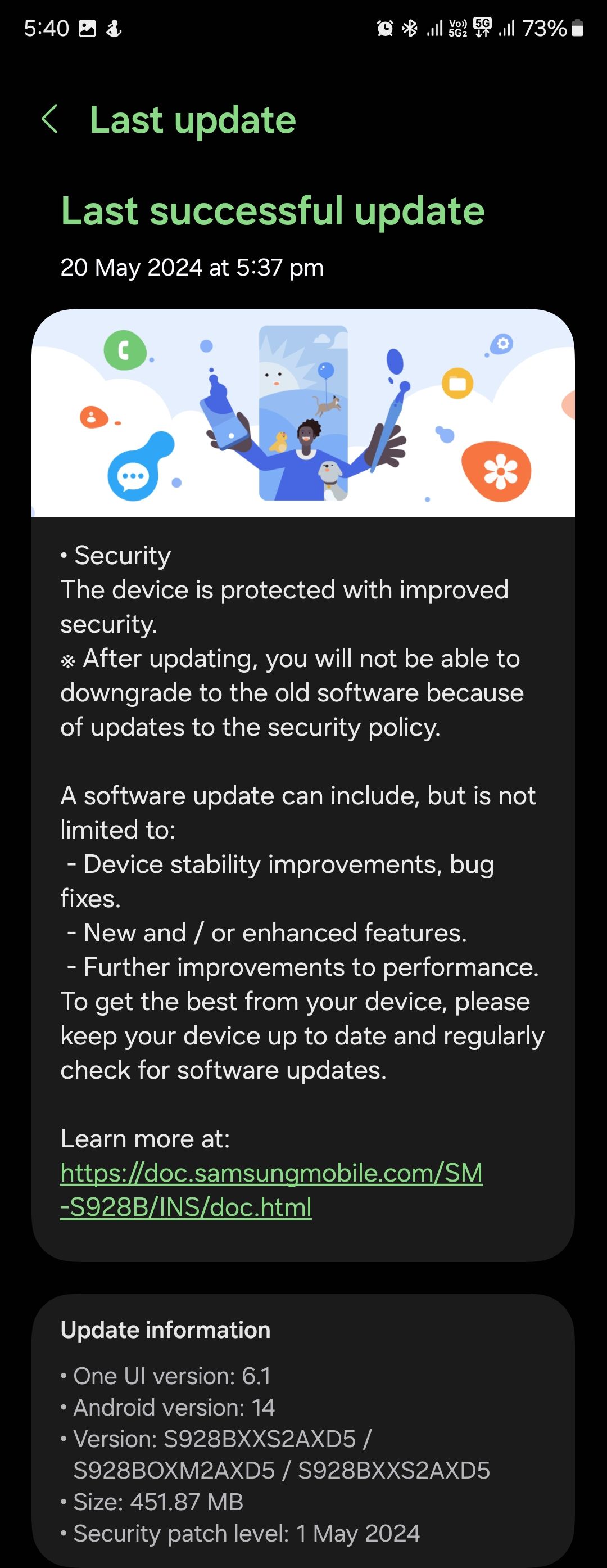 My s24 ultra Received may security update - Samsung Members