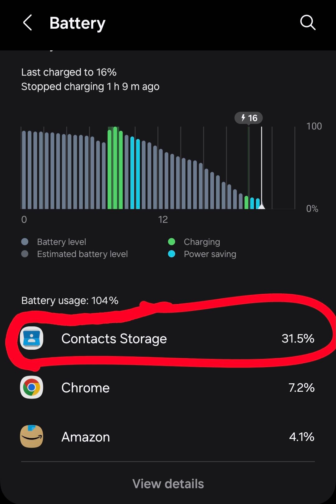 Battery draining in contact storage - Samsung Members