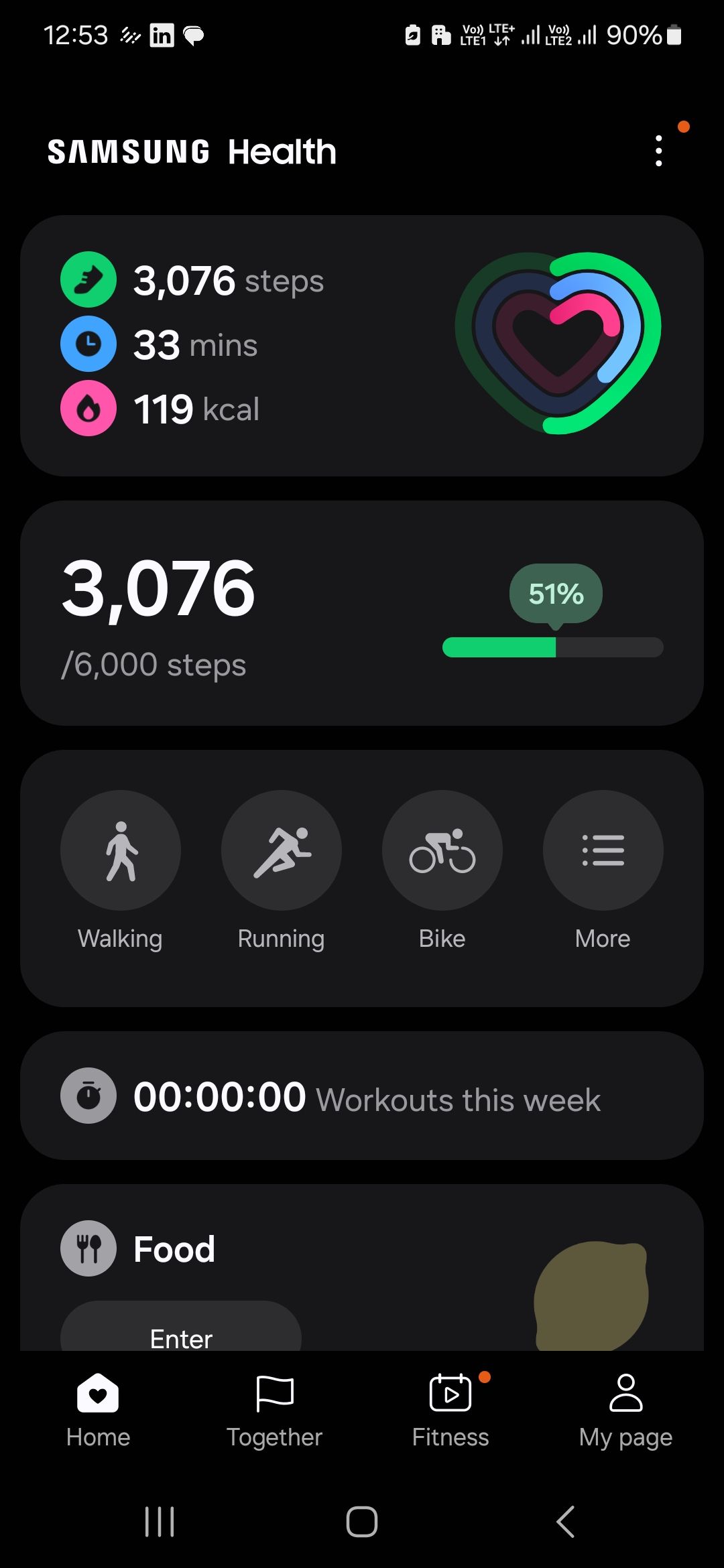 Steps for the day - Samsung Members