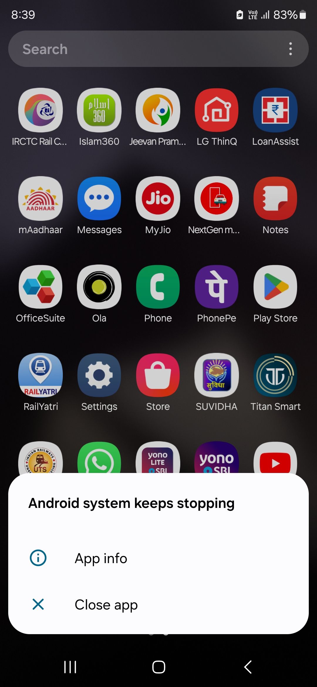 Android system keeps on stopping pops up on the sc... - Samsung Members