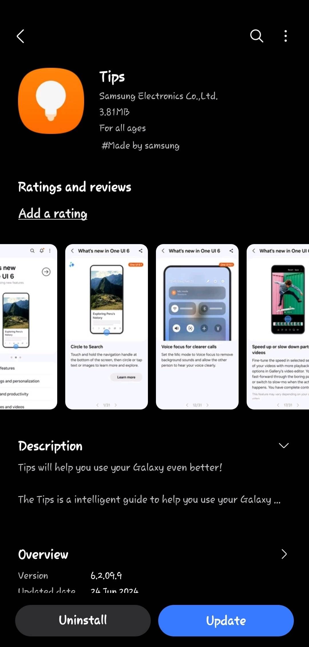New app update available for samsung tips on A54 - Samsung Members