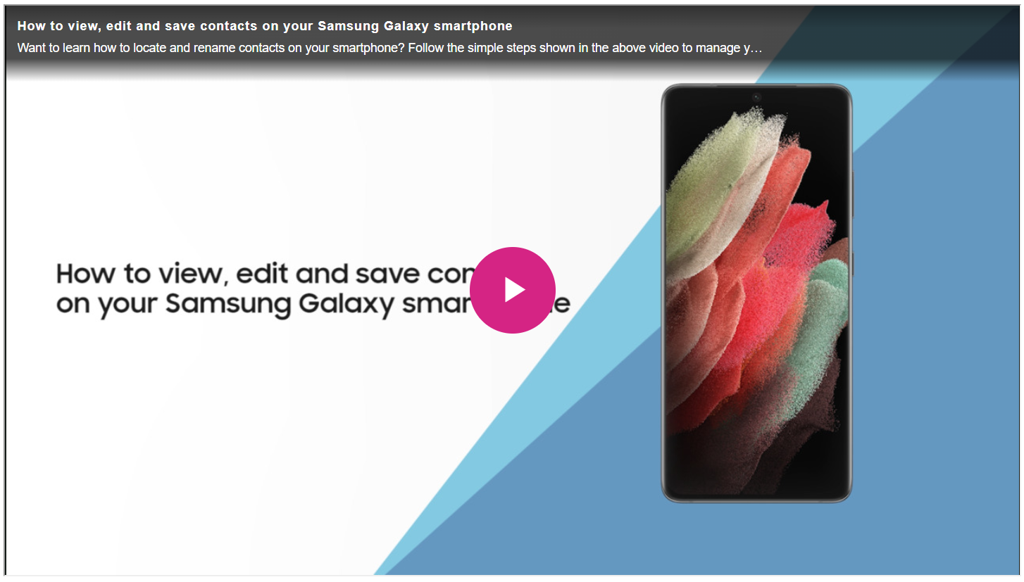 How to view, edit and save contacts on your Samsun... - Samsung Members
