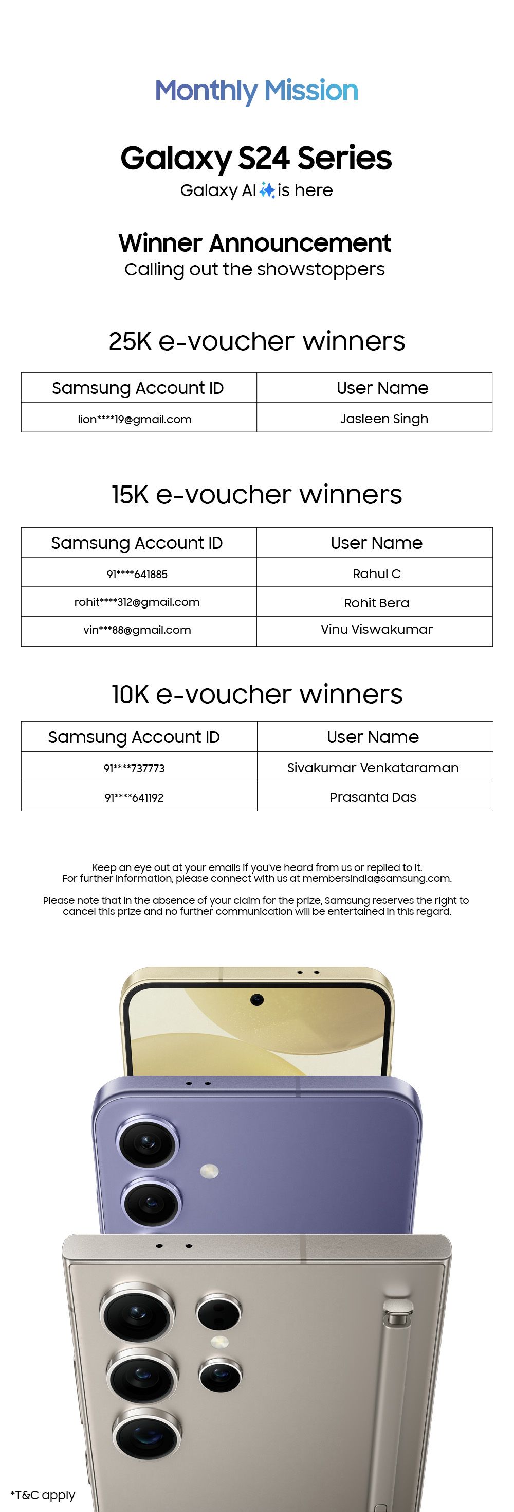 [Winners Announcement] - Galaxy S24 Series | Month... - Samsung Members