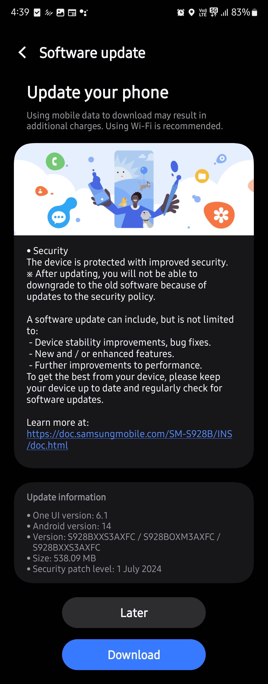 Galaxy S24 Ultra July 2024 patch available - Samsung Members