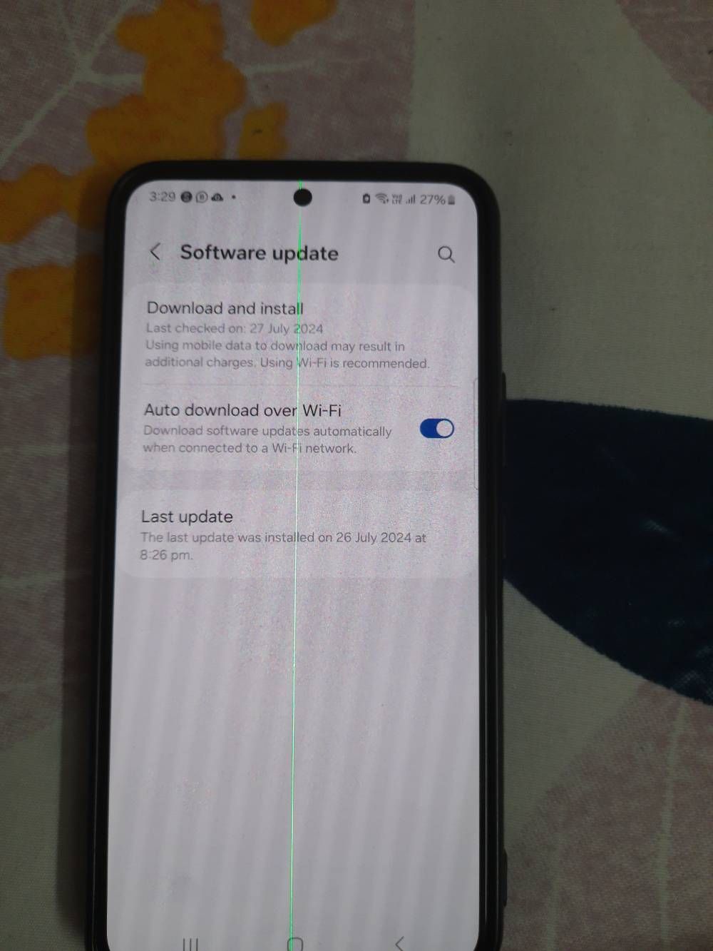 Green line in Galaxy S22 - Samsung Members