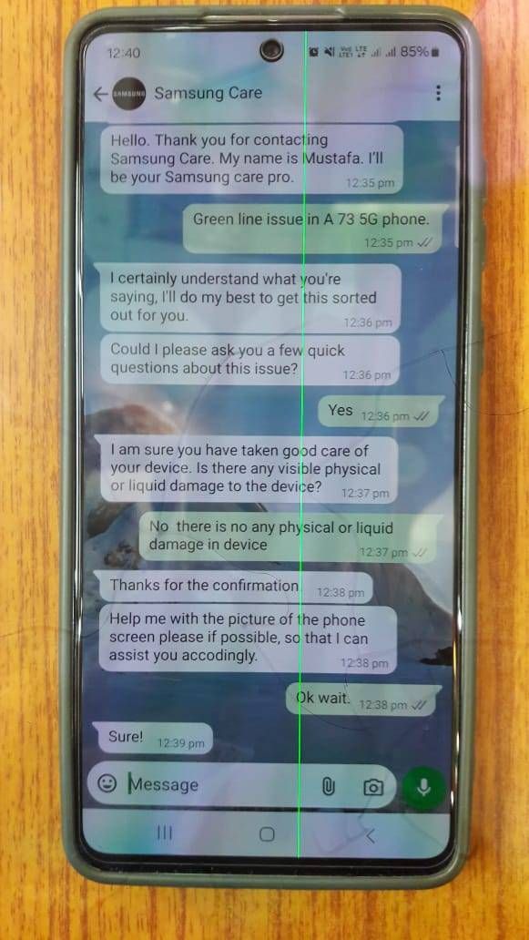 Concern about Screen Replacement for green line is... - Samsung Members