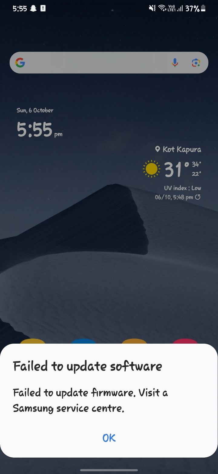 Firmware update failed - Samsung Members