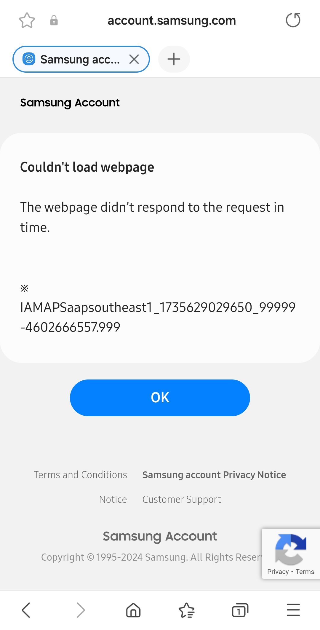 Unable to login to Samsung account website! - Samsung Members