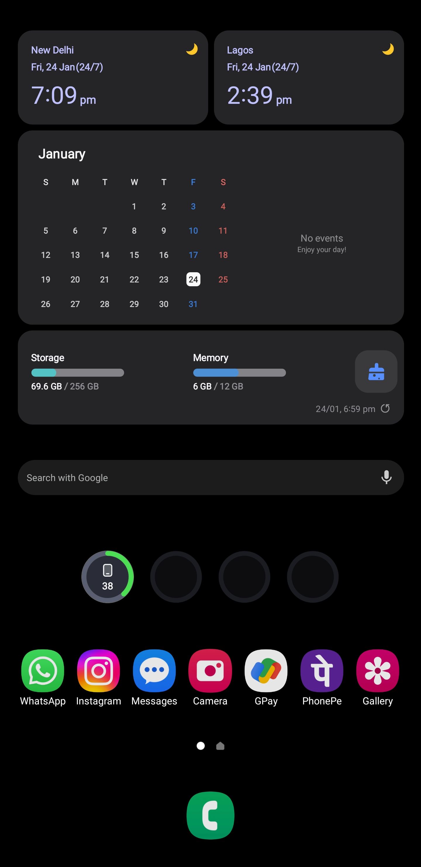 My Galaxy home screen layout. Show me yours - Samsung Members
