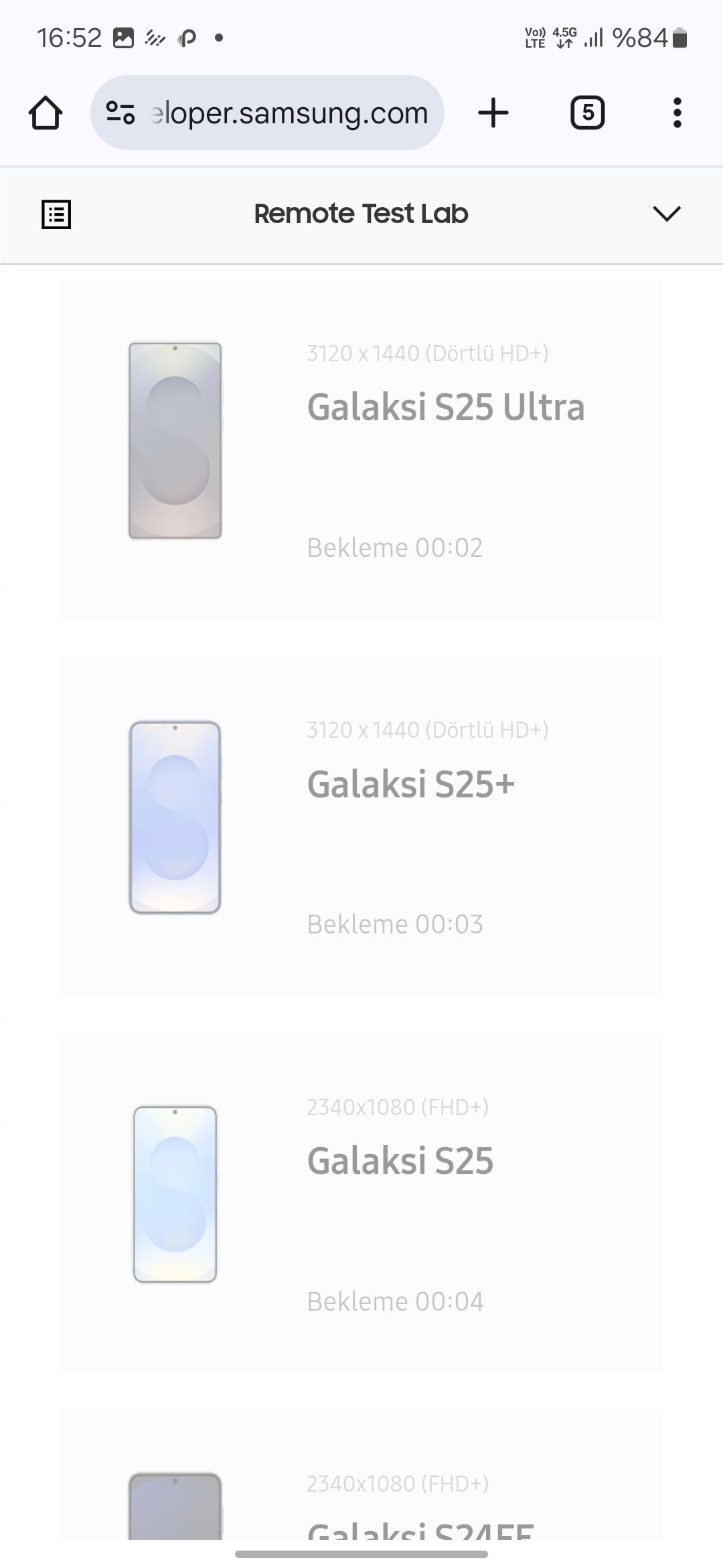 S25'ler Remote Test Lab'a gelmiş - Samsung Members