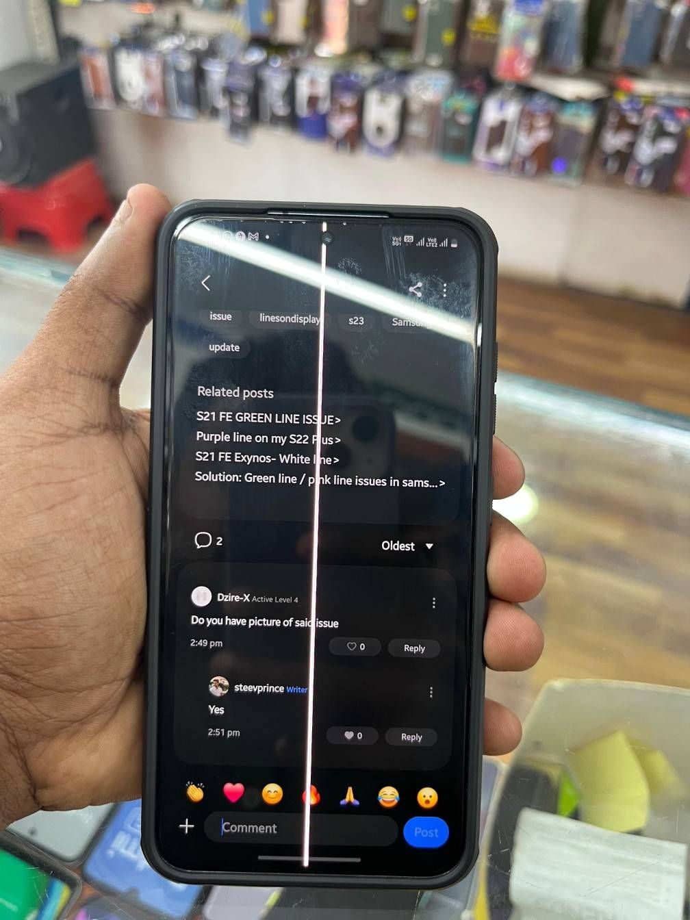 I my last update om my s23 i got lines on screen - Samsung Members