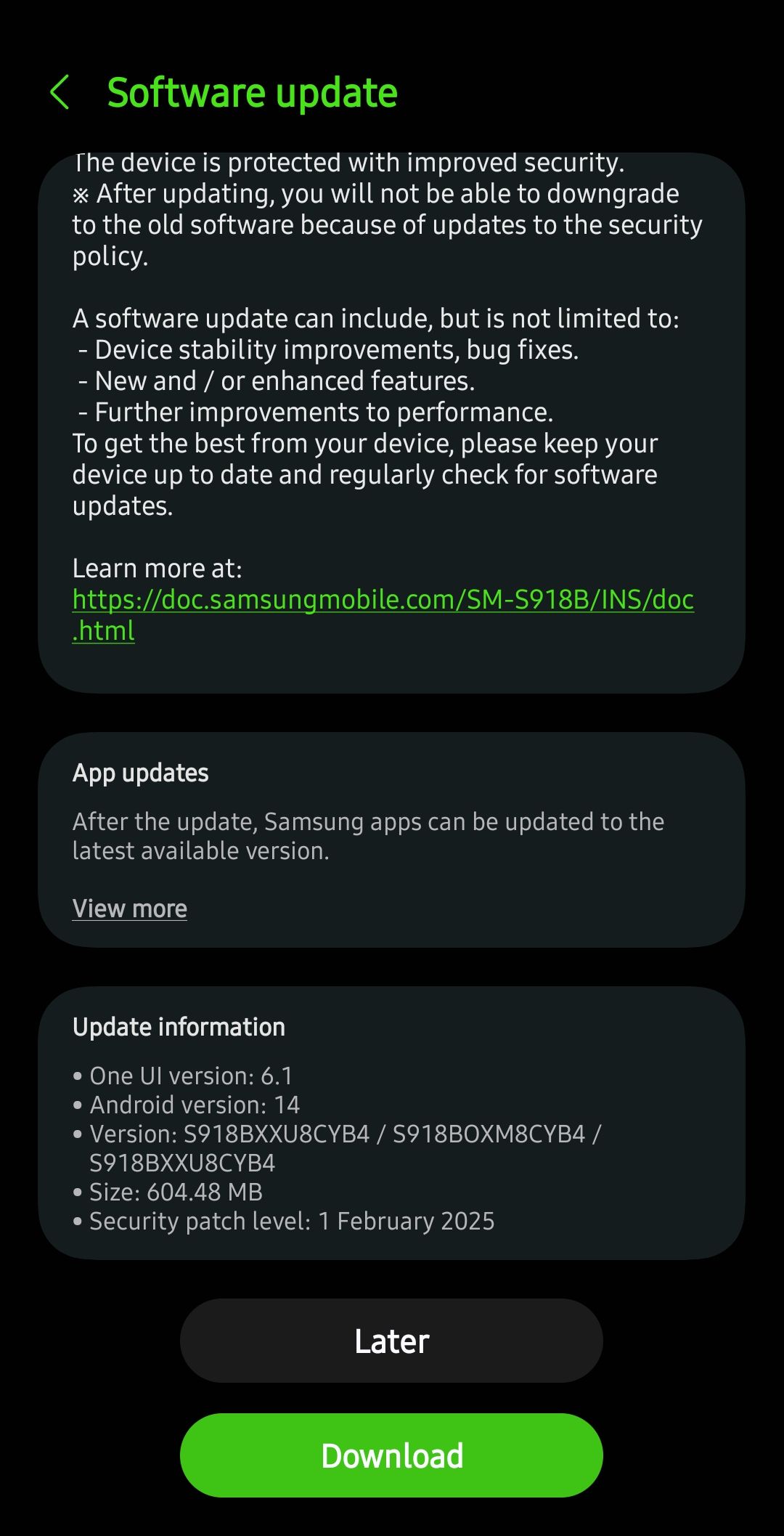 S23 Ultra February security update available now .... - Samsung Members