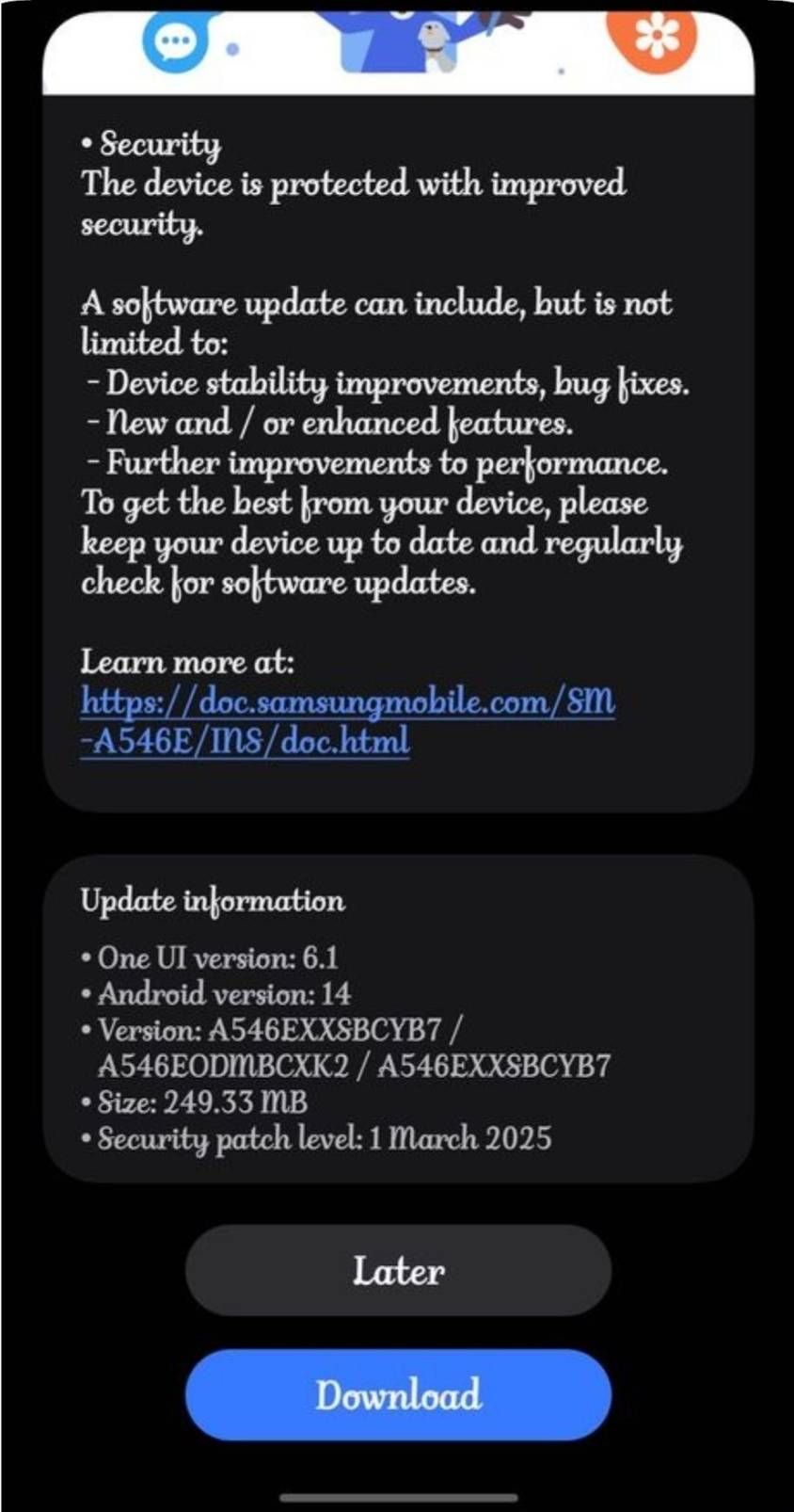March security update available for Galaxy A54 5G - Samsung Members