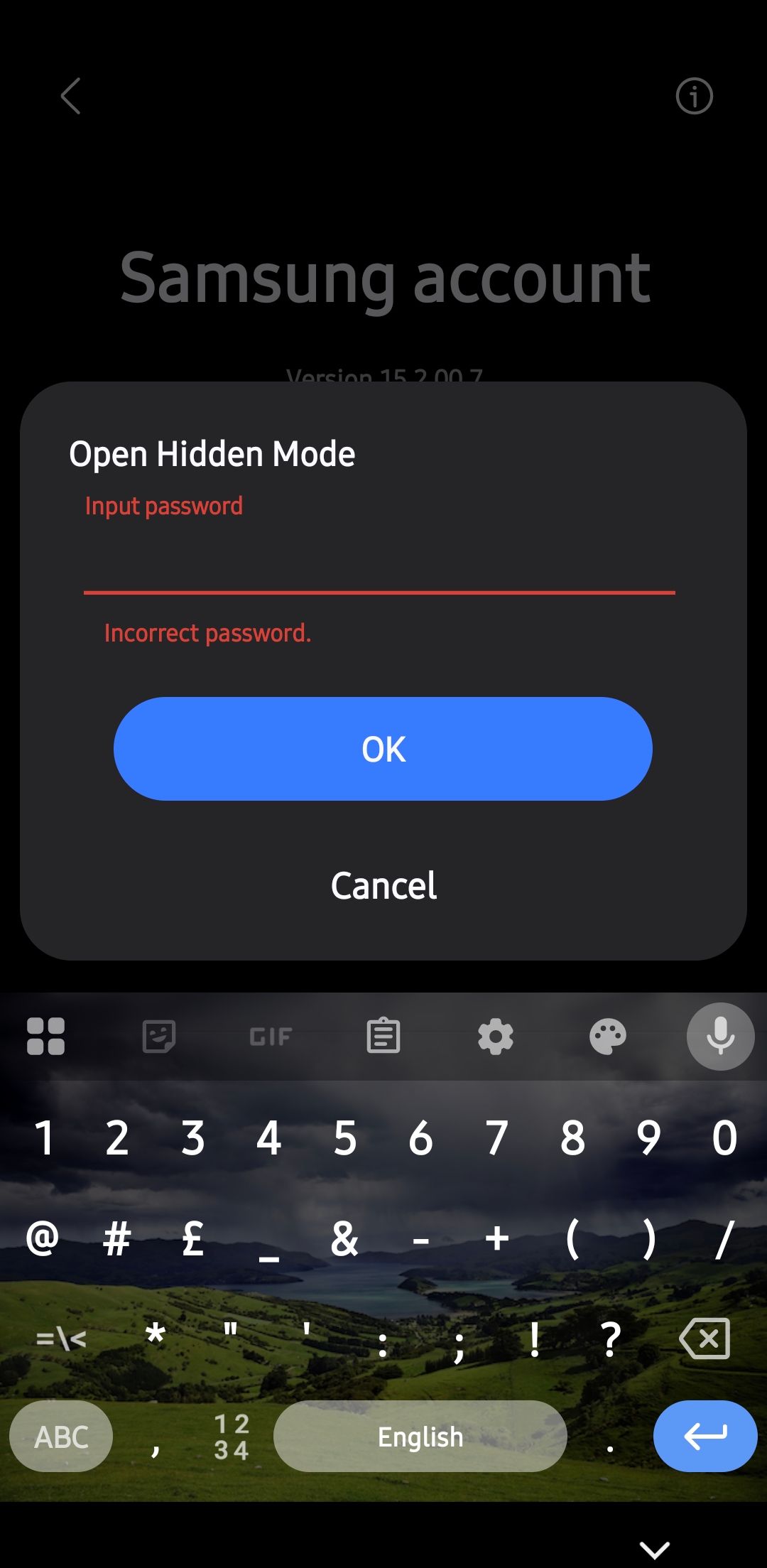 Samsung account open Hidden Mode - Samsung Members