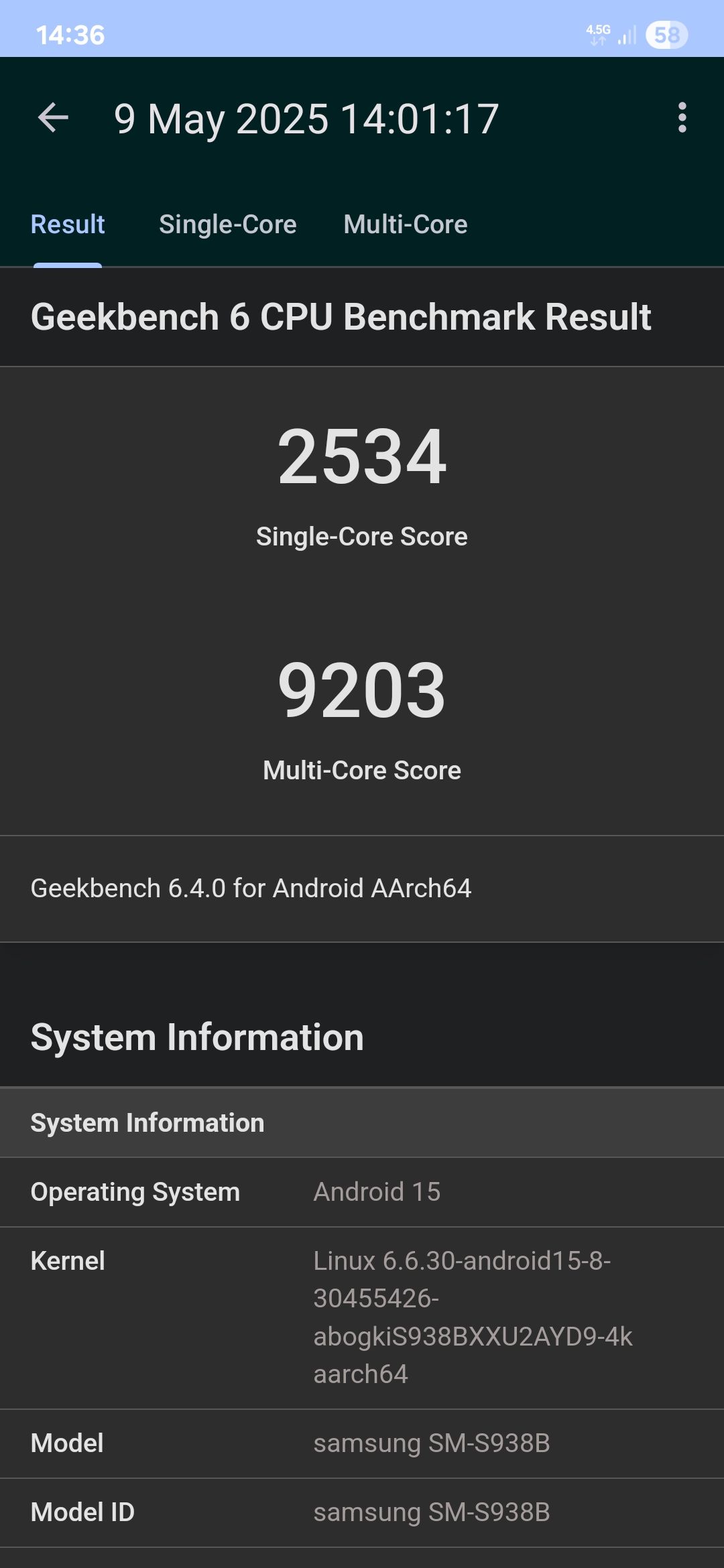 S25 Ultra geekbench 6 test - Samsung Members