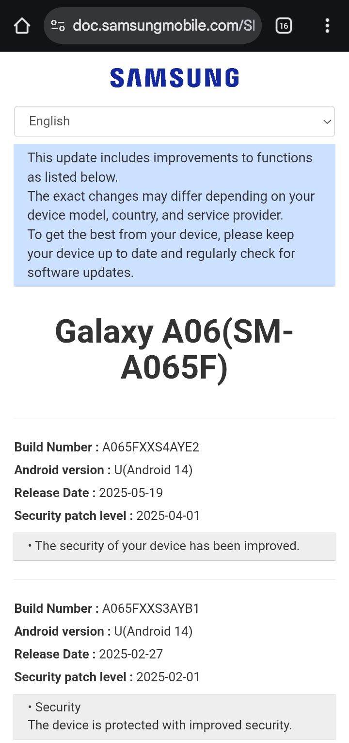 A06 4g one ui 7 update in Sri Lanka - Samsung Members