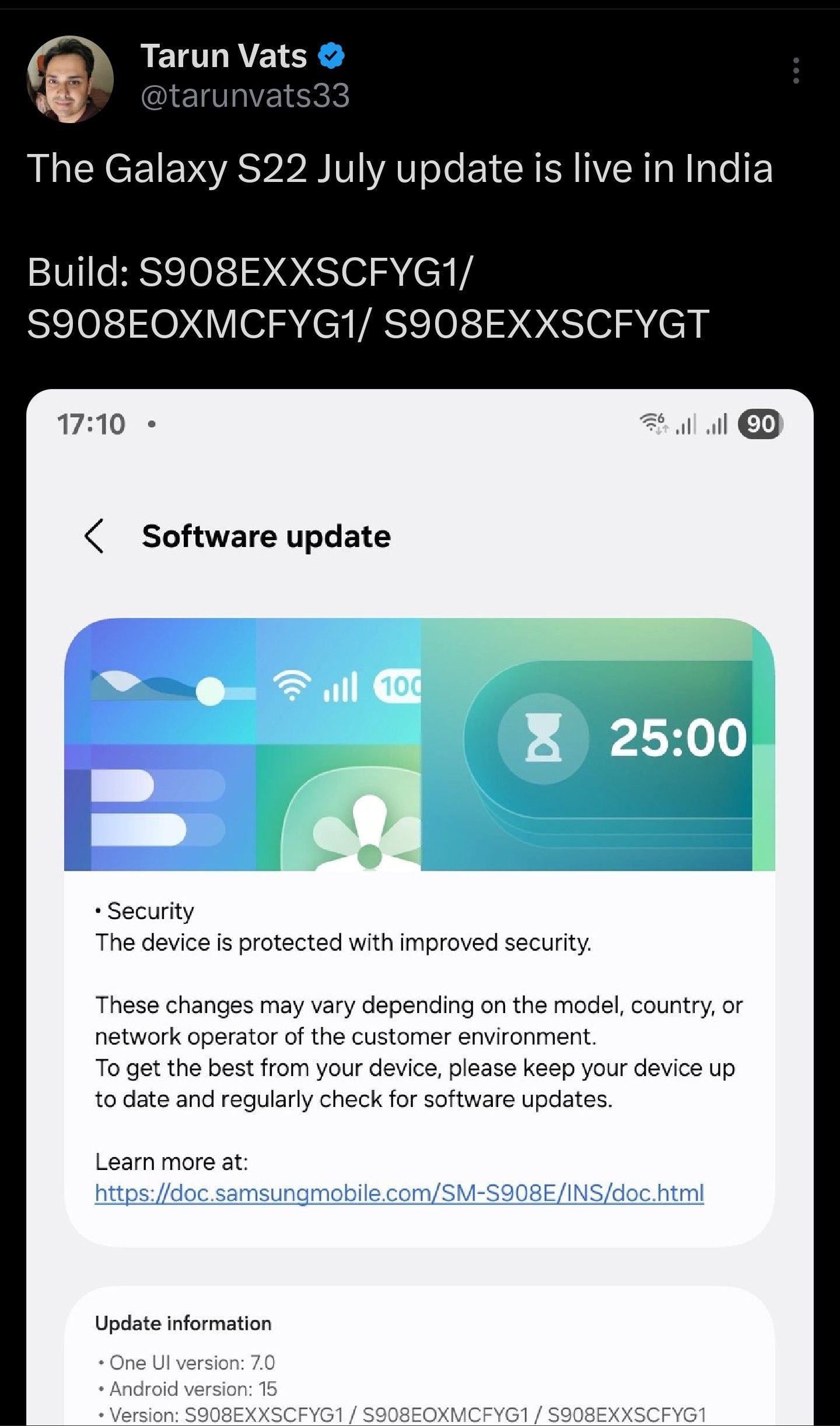The Galaxy S22 July update is live in India - Samsung Members