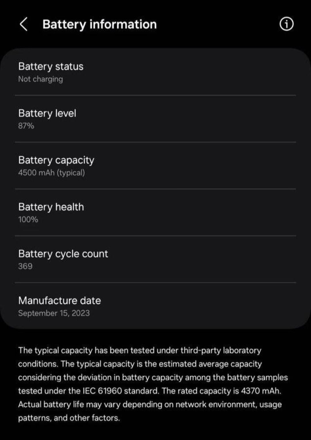 Battery health information in built - Samsung Members