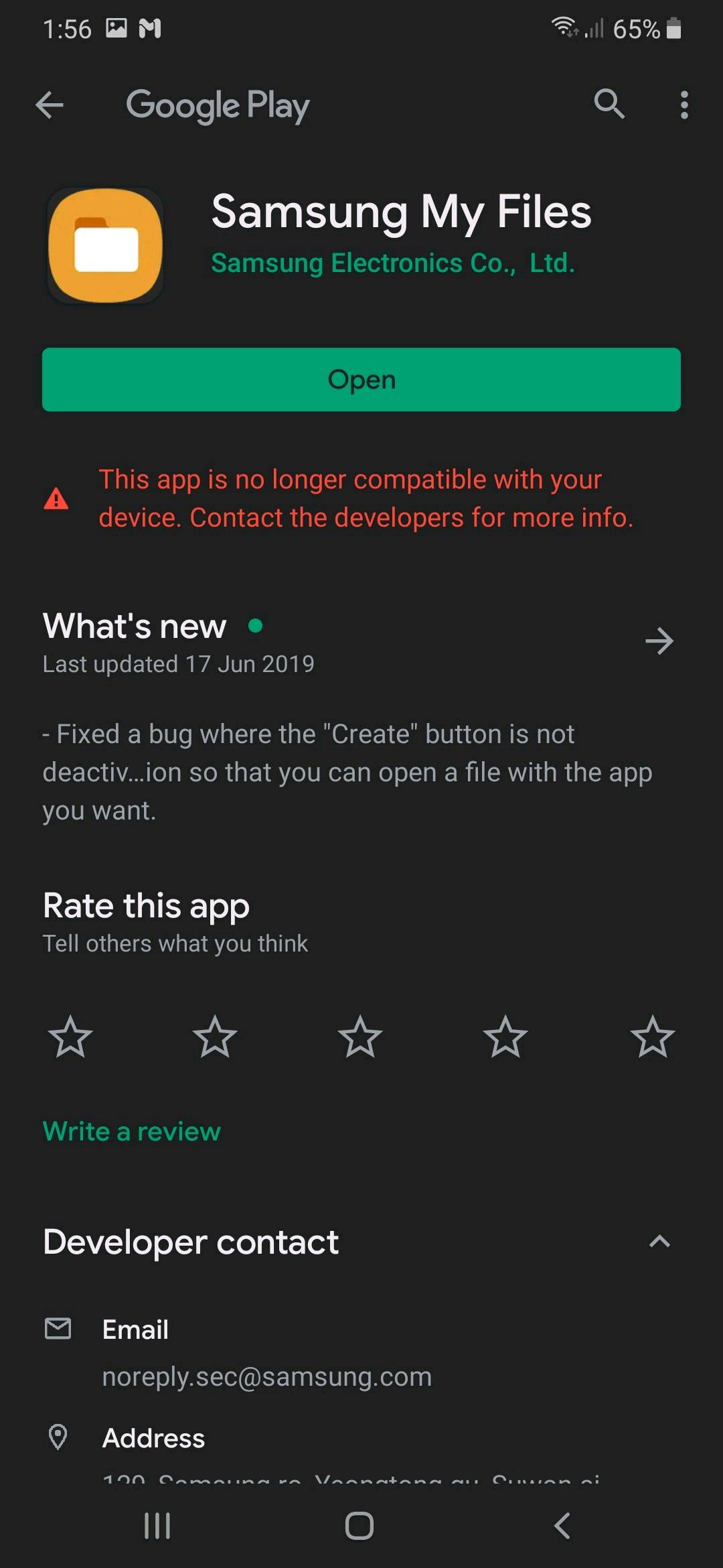 m30s Samsung apps not compatible - Samsung Members