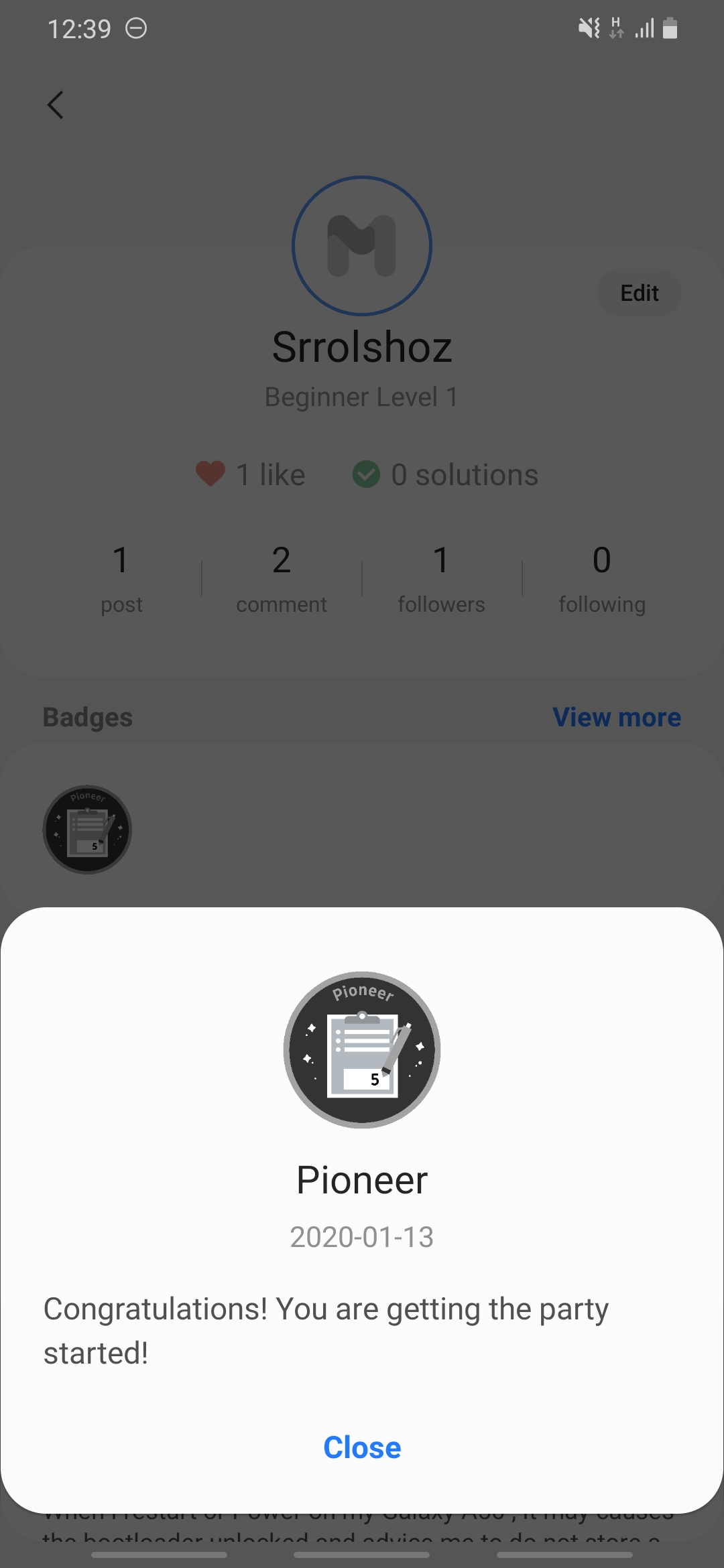 Device security alert - Samsung Members