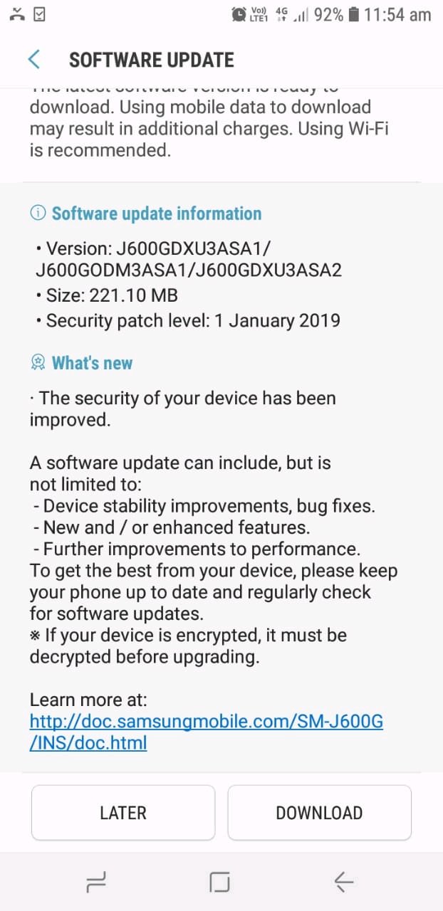samsung j6 new update - Samsung Members