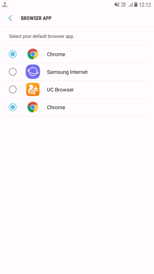 Error !! Default Web Browser - Samsung Members