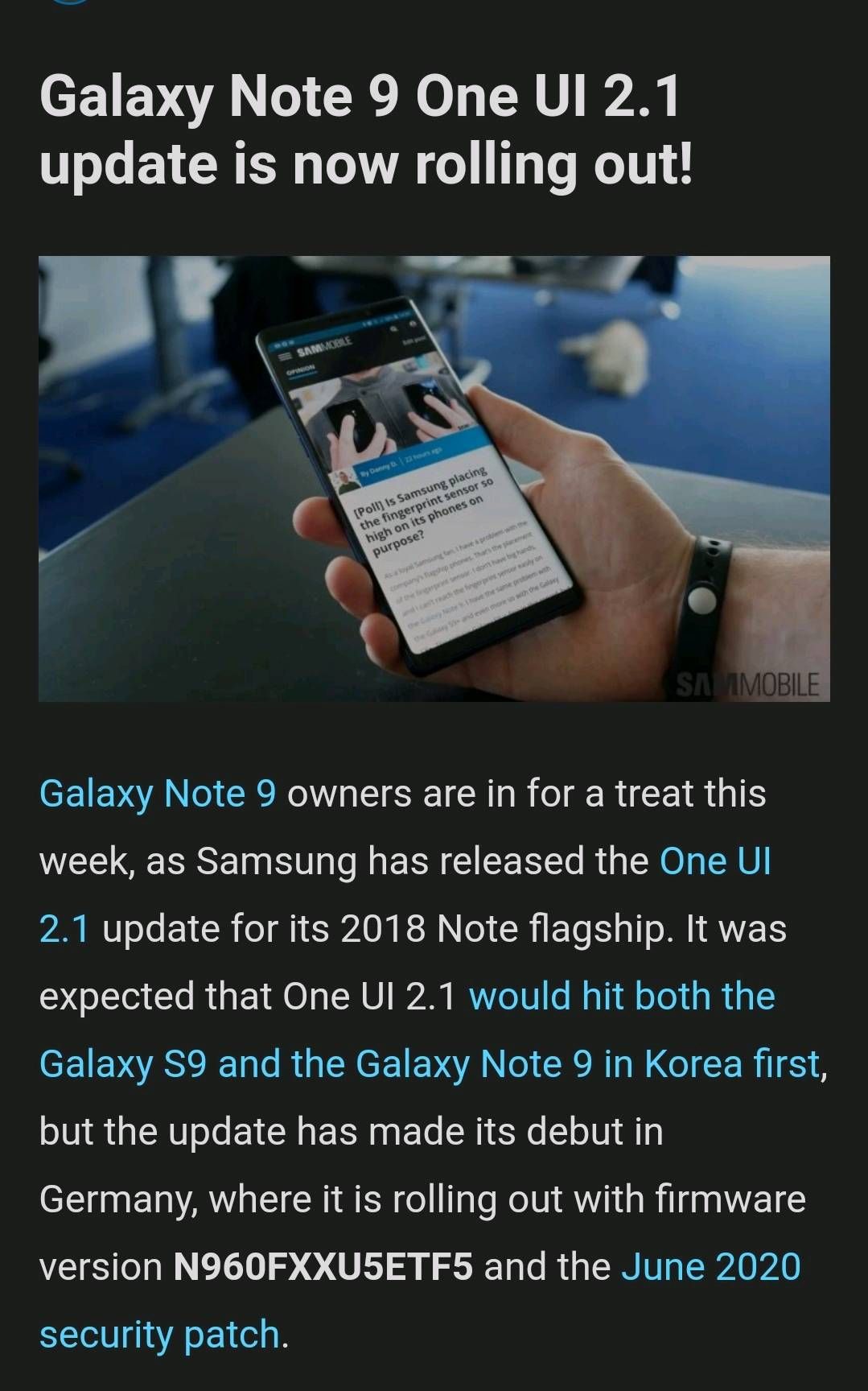 One UI 2.1 for S9 & Note 9 - Samsung Members